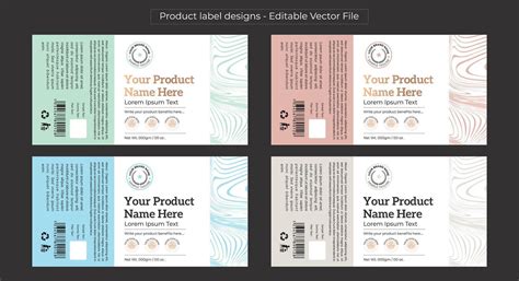 Product Label Design Template Pastel Color Labels Editable Vector File