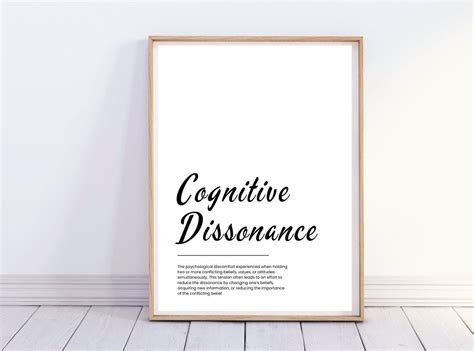 Cognitive Dissonance Definition Poster Minimalist Mental Health