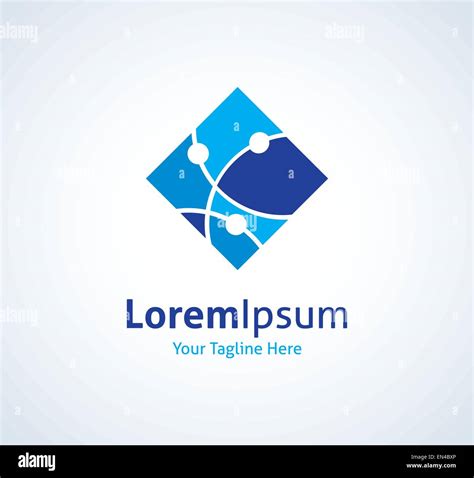 Atom Connectivity Square Blue Vector Logo Icon Business Stock Vector