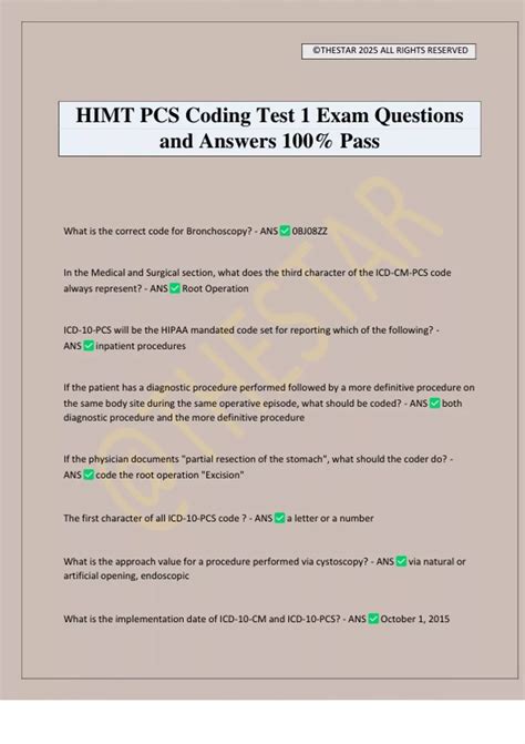 Himt Pcs Coding Test 1 Exam Questions And Answers 100 Pass Pcs Stuvia Us