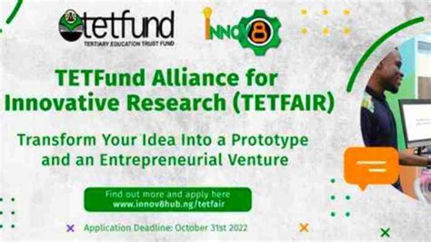 Apply 2022 Tetfund Alliance For Innovative Research Tetfair For