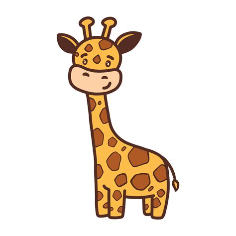 Download Cute Giraffe Smiling On Plain White Picture