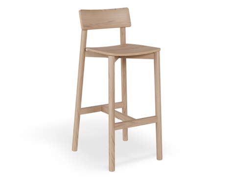 Andi Wooden Bar Stool Natural 66cm Seat Height Kitchen Bench Height