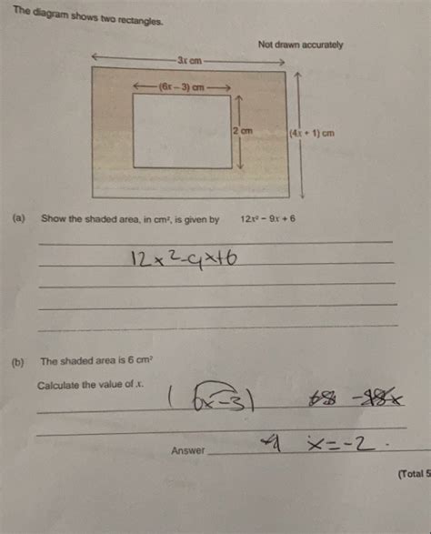Solved The Diagram Shows Two Rectangles Not Drawn Accurately A