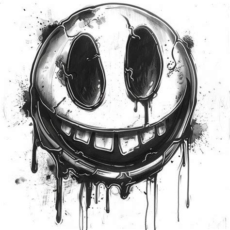 Demon Smiley Face Tattoo