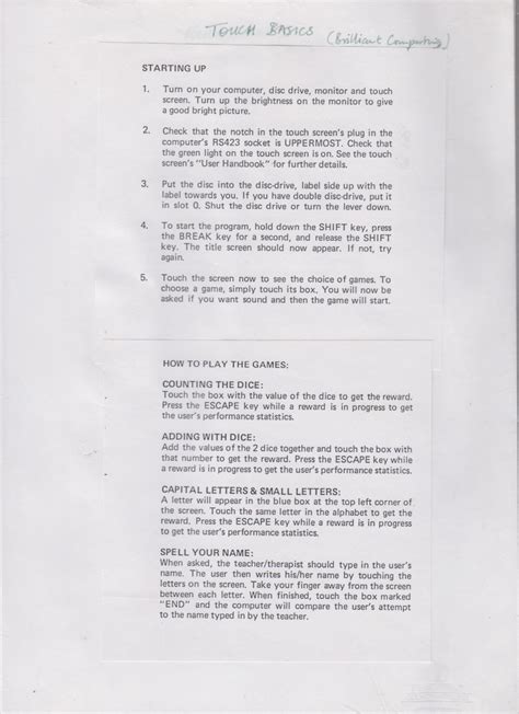 Touch Basics Software Computing History