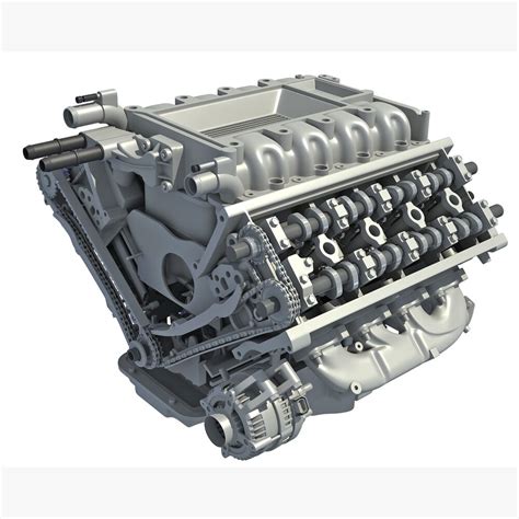 Animated V8 Motor 3d Model Download Engine On