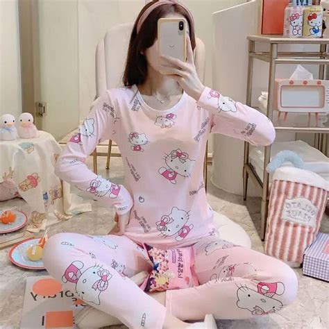 Miniso Sanrio Thermal Underwear Hello Kitty Kawaii Anime Cozy Thermal