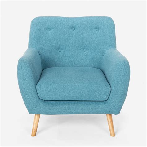 Set Salotto Poltrona E Divano 2 Posti Design Scandinavo Legno Tessuto Algot