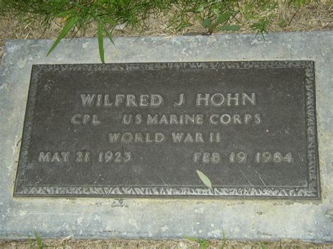 Wilfred Joseph Hohn 1923 1984 Find A Grave Memorial