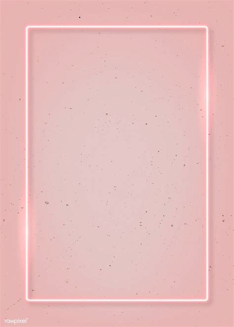 Rectangle Pink Neon Frame On Pink Background Vector Fundos Cor De