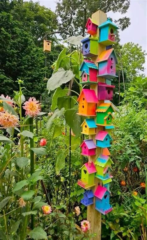Colorful Birdhouse Ideas Colorful Birdhouses Outdoors Colorful