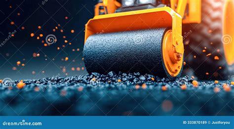 Asphalt Compaction Roller Close Up Stock Illustration Illustration Of Development Black