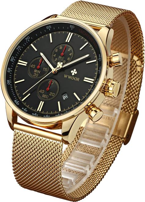 Wwoor Relojes Para Hombre Analógicos De Cuarzo De Con Correa Acero A Prueba De Agua Relojes