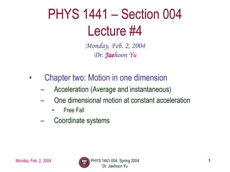Ppt Phys 1441 Section 004 Lecture 4 Powerpoint Presentation Free