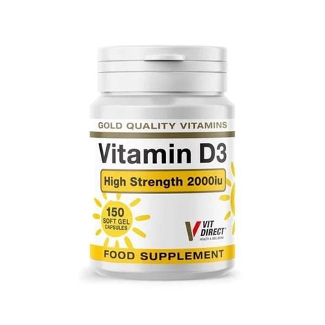 Vitamin D3 50 Mcg 2000iu Softgels 150 Capsules Immune Bone Muscle