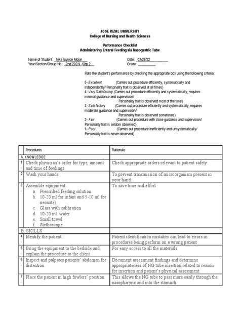 Ngt Feeding Pdf Medical Treatments Health Sciences