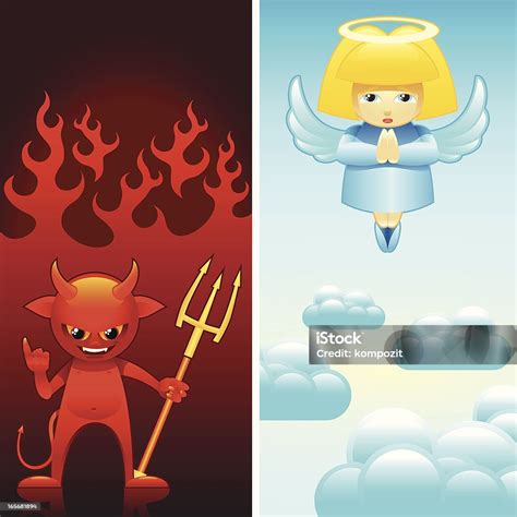 Malaikat Dan Setan Ilustrasi Stok Unduh Gambar Sekarang Malaikat Setan Agama Subjek Istock