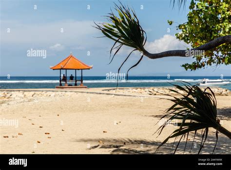 Gazebo At The Beach In Sanur Branches Of The Trees Shadows On The
