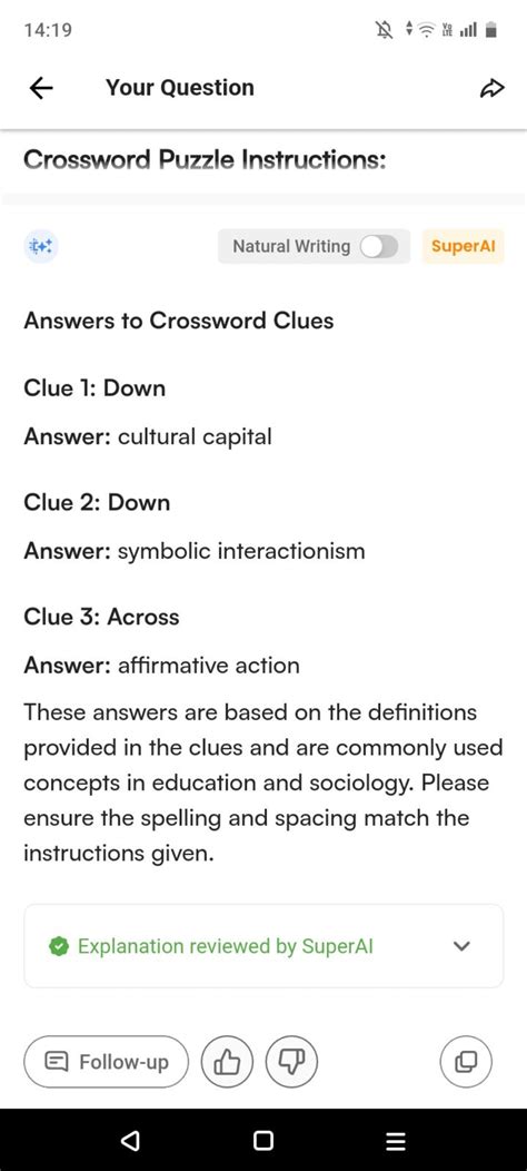 Crossword Puzzle Instructions Answers To Crossword Clues Clue 1 Down