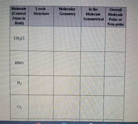 Solved Lewis Structure Molecule Central Atom In Bold Chegg
