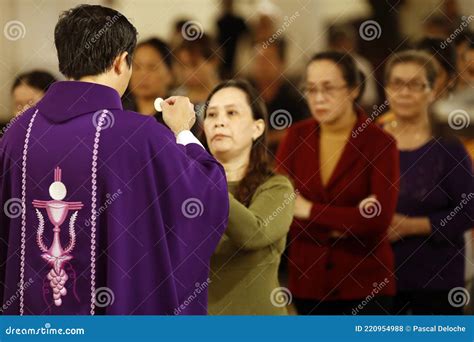 Catholic Mass At The 11th Stations Of The Cross In The Church Of The