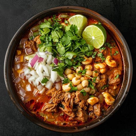 Delicious Pozole Verde Soup With Authentic Mexican Flavors And Colorful