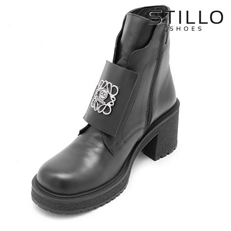 Фешън кубинки естествена кожа с декорация 43258