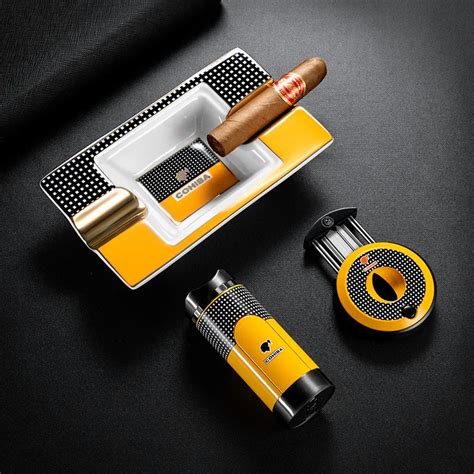 Luxury Cohiba Cigar Cutter And Ashtray T Set 3 Pieces Tool Cigar