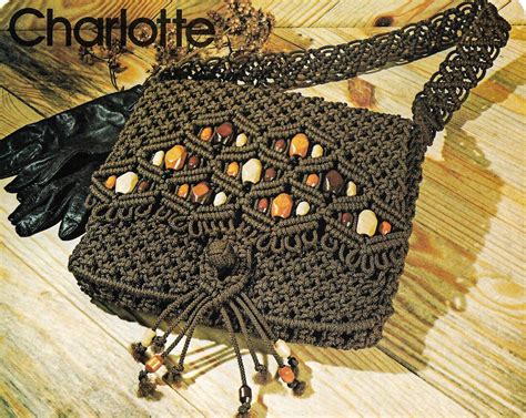 Macrame Purse Pattern Vintage Style Boho Purse Crossbody Bag Womens Fashion Accessory Etsy