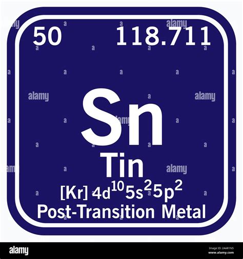 Tin Periodic Table Of The Elements Vector Illustration Eps 10 Stock
