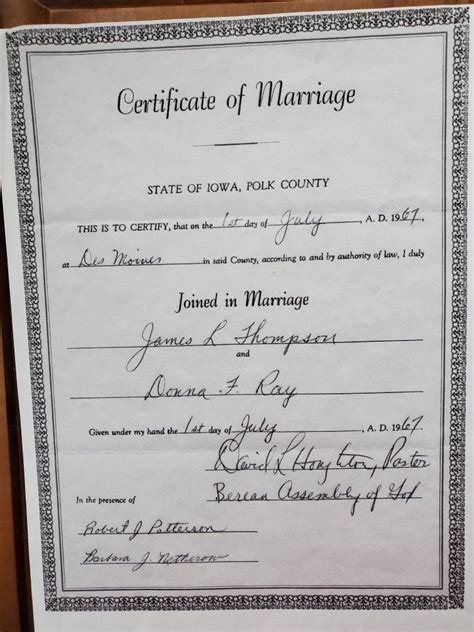 Printable Marriage Certificate Full Color Catholic Marriage Certificate