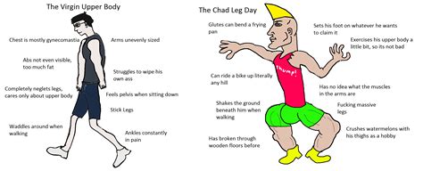 Virgin Upper Body Vs The Chad Leg Day R Virginvschad