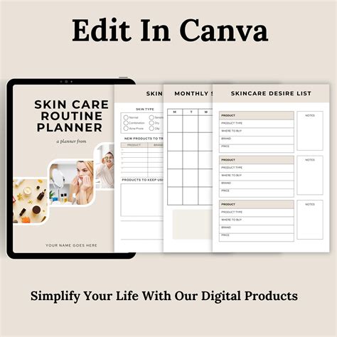 Skin Care Routine Planner Daily Weekly Skin Care Tracker Skin Care