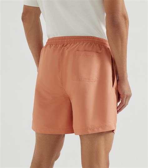 Brunello Cucinelli Orange Embroidered Logo Swim Shorts Harrods Uk
