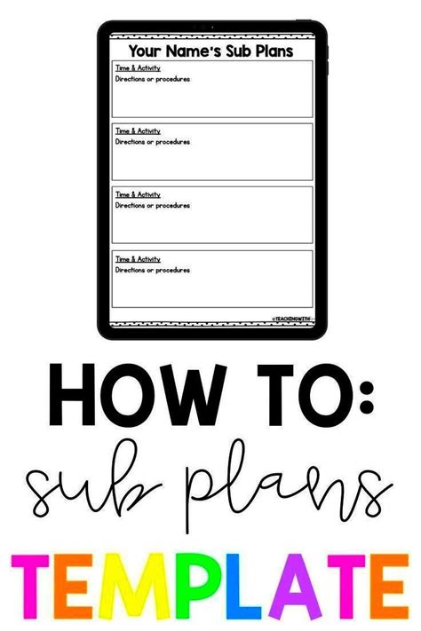 How To Create A Simple Sub Plans Template Artofit