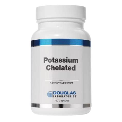 Douglas Laboratories Potassium 99 Mg Chelated 100 Capsules Stock 7109