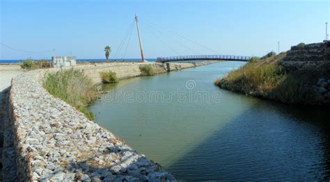 Greece Crete Heraklion Sofoklis Venizelos Avenue Pedestrian Metal Bridge And Stone Mall