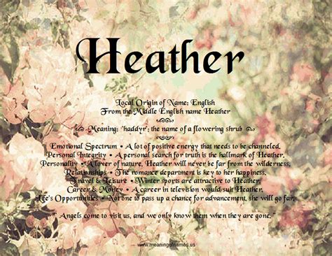 What Is The Spiritual Meaning Of The Name Heather At Ester Michael Blog