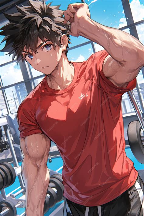Retrato De Personagem De Anime Fazendo Fitness E Exercício Foto Grátis