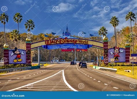Entrance Arch Of Walt Disney Theme Parks At Lake Buena Vista Area