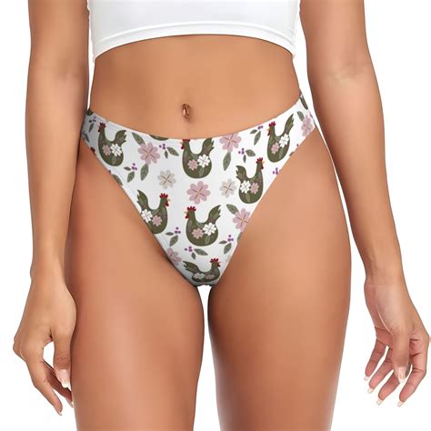 Hirioo Flowe Rooster For G String Thongs For Women Sexy Seamless Low