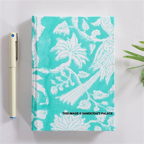 Hand Block Printed Fabric Diary Journal Handbound Notebook Ts For