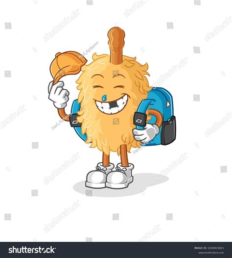 Feather Duster Goes School Vector Cartoon Stock Vector Royalty Free