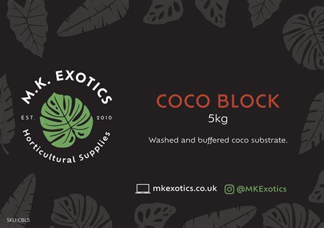 Coco Substrate Block 5kg 75ltr Invertebrate And Reptile Substrate Mk