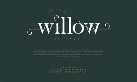 Premium Vector Willow Premium Luxury Elegant Alphabet Letters And
