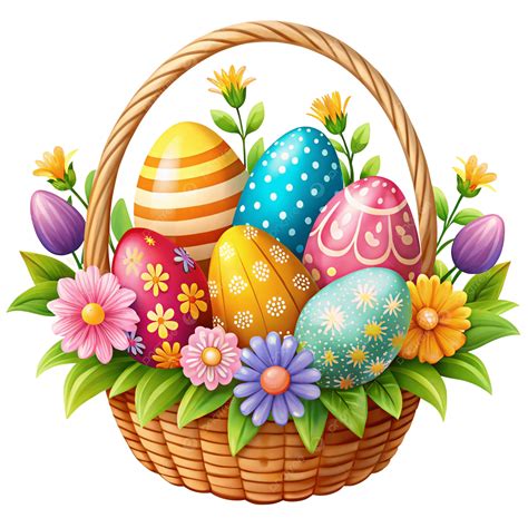 Easter Sunday Illustration Easter Sunday Basket Of Egg Basket Png