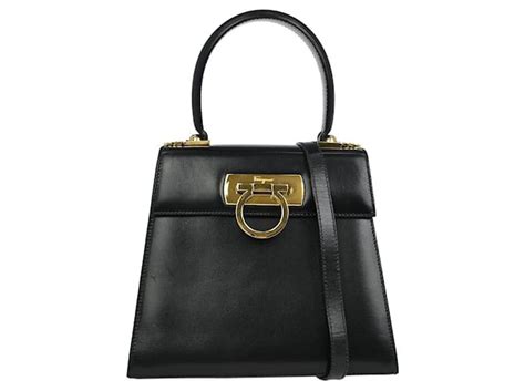 Salvatore Ferragamo Gancini Convertible Top Handle Bag Leather Mini