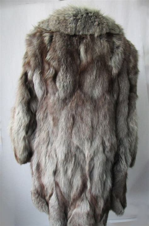 Womens Sz 6 Mint Gray Fox Fur Coat Jacket Etsy