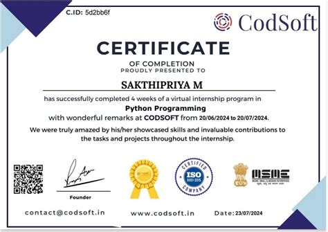 Sakthipriya M On Linkedin Codsoft Internship Python